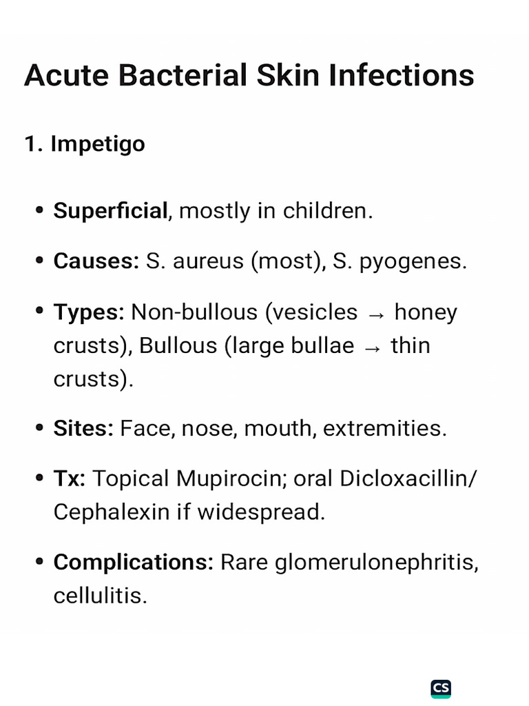Acute Bacterial Infections of the Skin | PDF