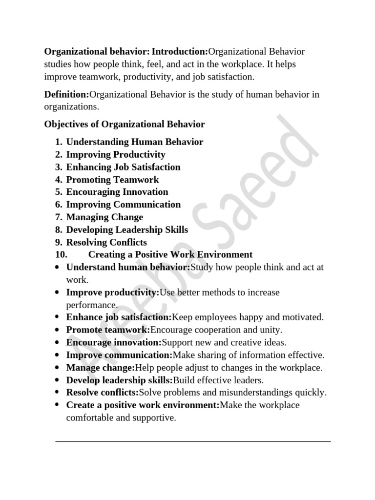 Understanding Organizational Behavior | PDF | Job Satisfaction | Emotions