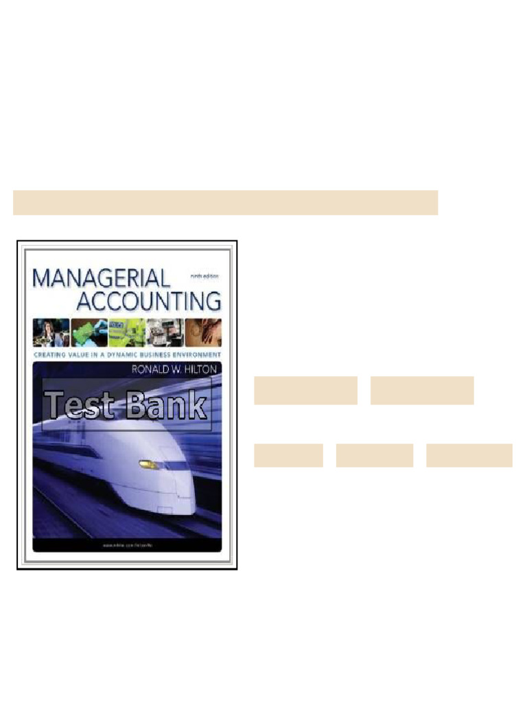 Managerial Accounting Creating Value In A Dynamic Business Environment ...