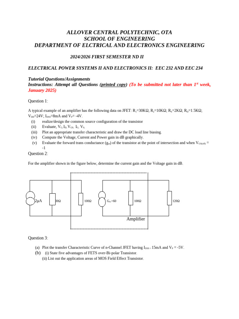 EEC 234 and 232 Assignments | PDF