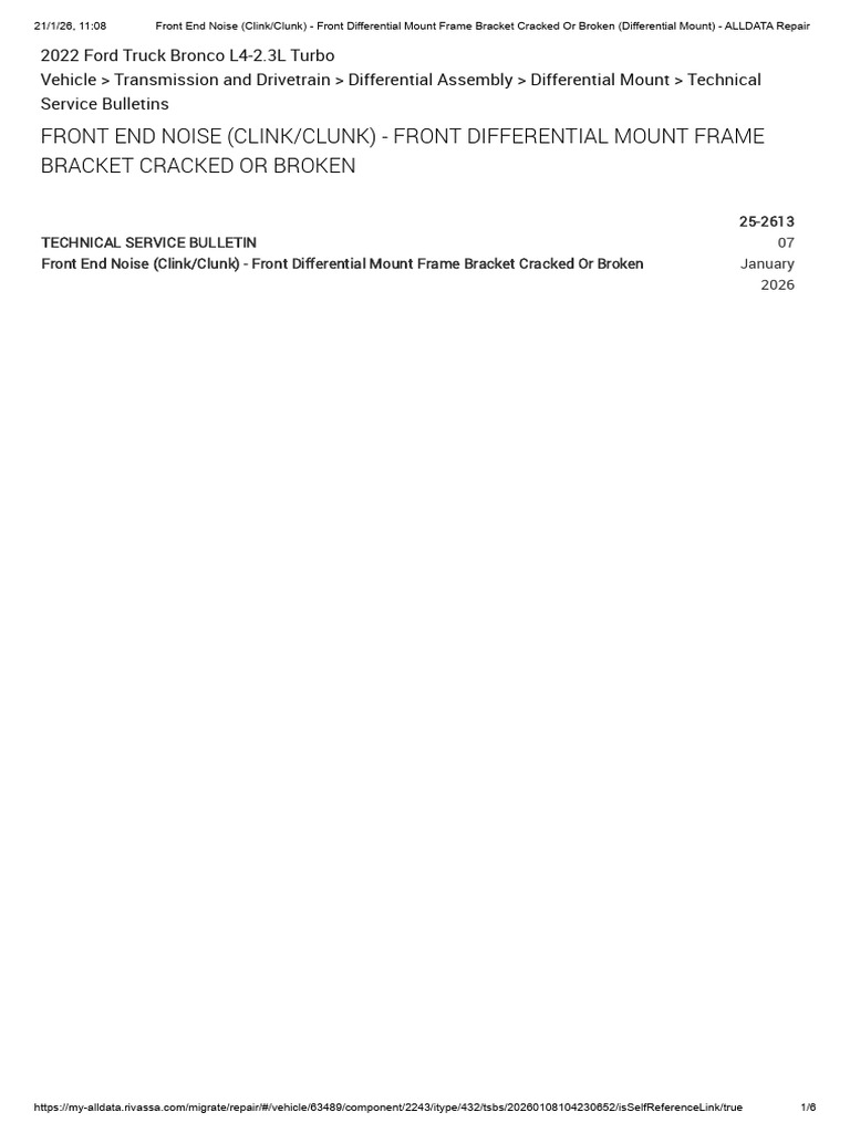 2022 Ford Truck Bronco L4-2.3L Turbo Drive Pinion Front Bearing (Pinion ...