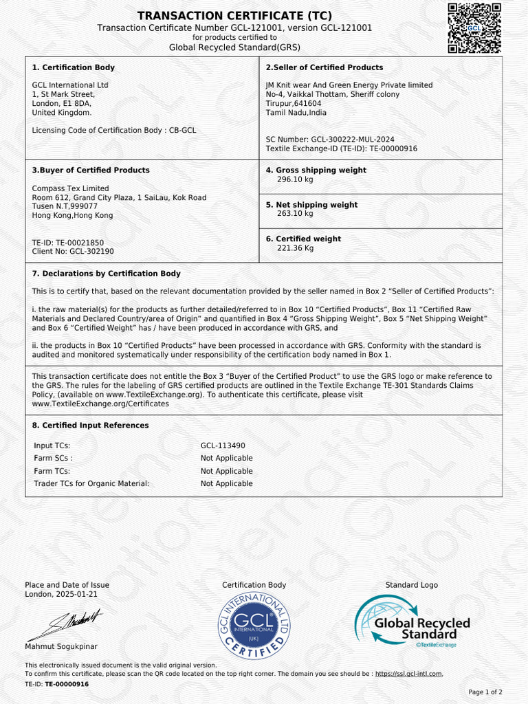 TRANSACTION_CERTIFICATE_300222_121001 | PDF | Sweater
