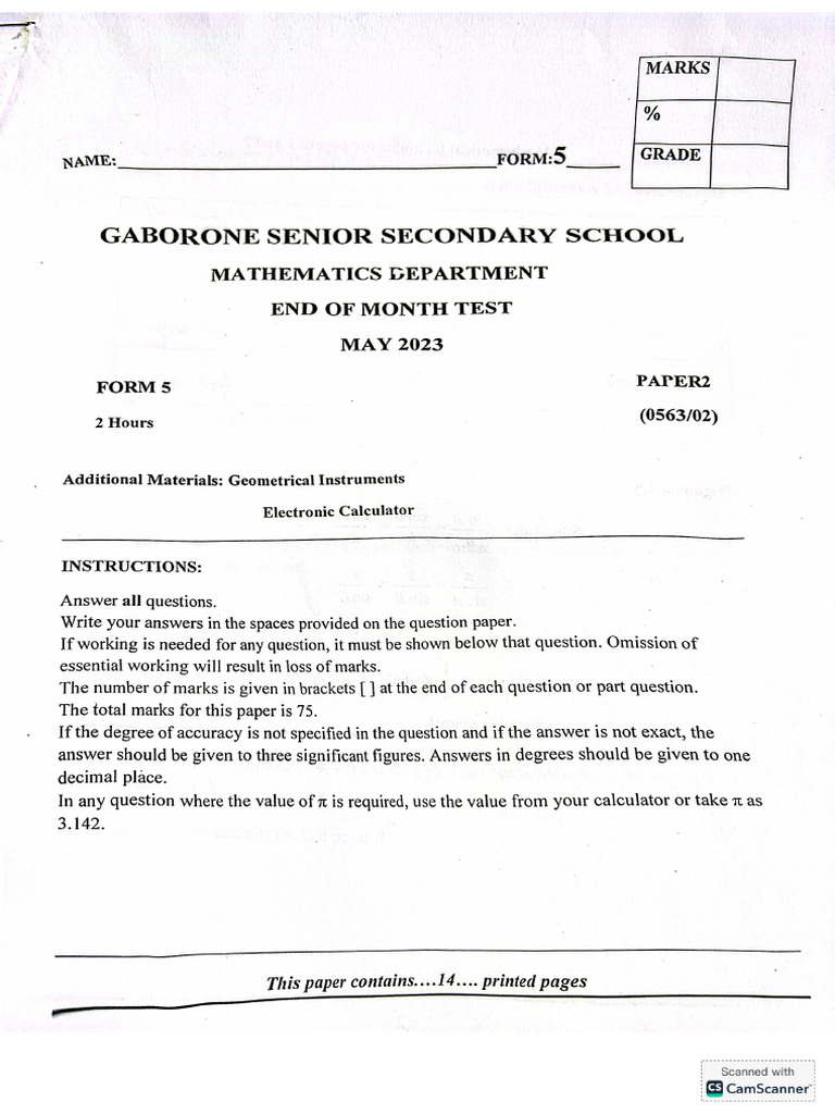 End of Month Test F5 | PDF