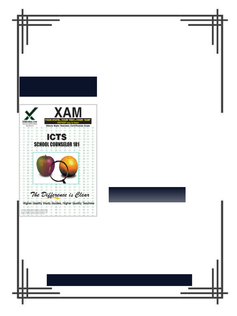 ICTS School Counselor 181 Teacher Certification 2nd Edition XAM ICTS ...
