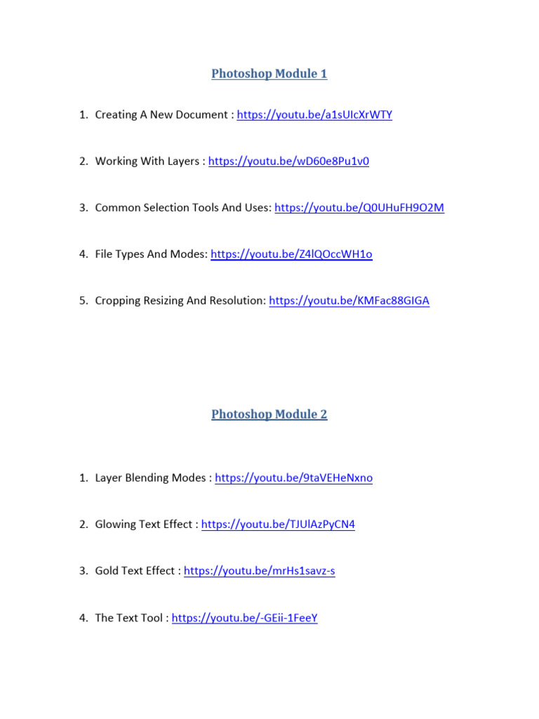 Comprehensive Guide to Photoshop Modules | PDF | Adobe Photoshop ...