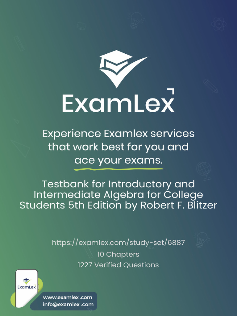Testbank for Introductory and Intermediate Algebra for College Students ...