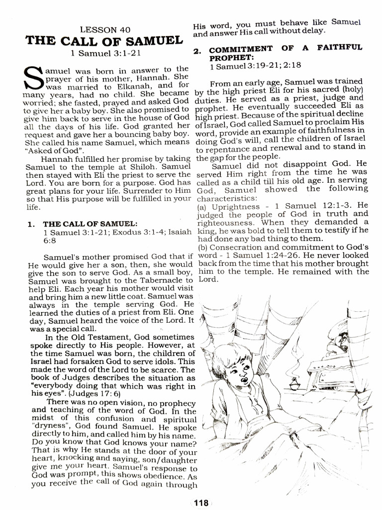 The Call and Commitment of Samuel | PDF | Samuel | Religious Belief And ...
