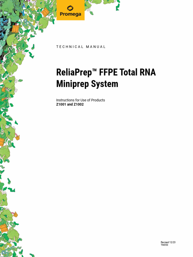 ReliaPrep FFPE RNA Miniprep Instructions | PDF | Fluorescence In Situ ...