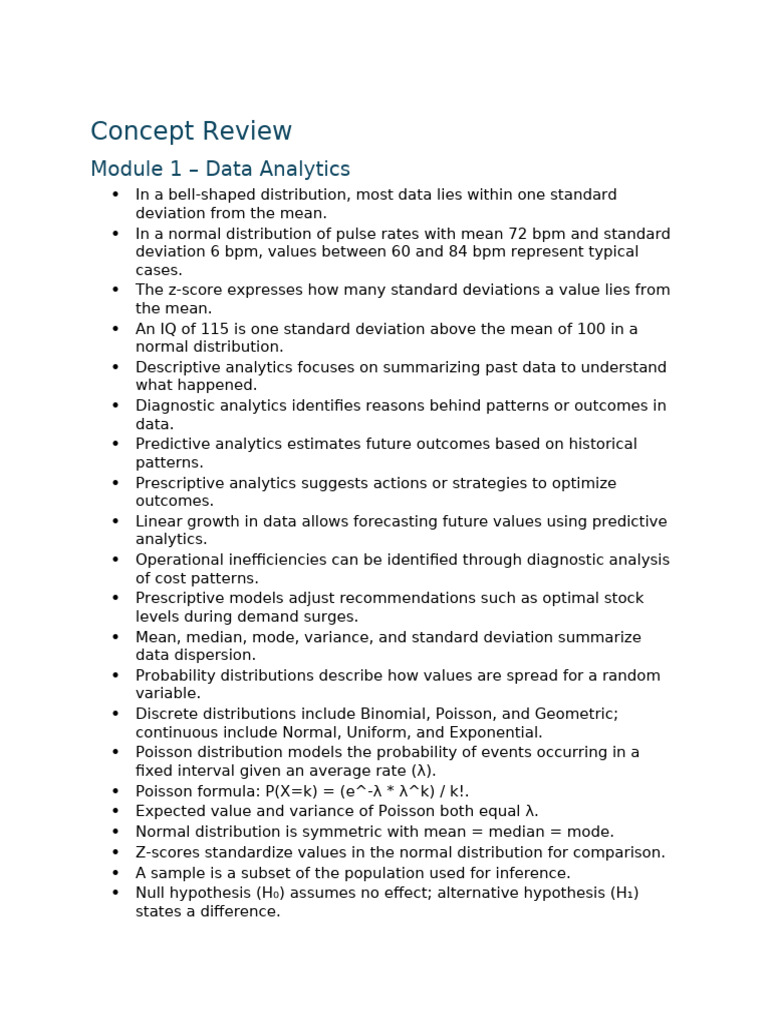 Concept Review Data Analysis | PDF | Geographic Information System | Probability Distribution
