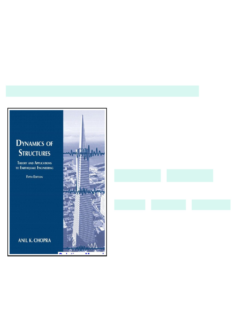 Dynamics of Structures 5th Edition Chopra Solutions Manual available ...