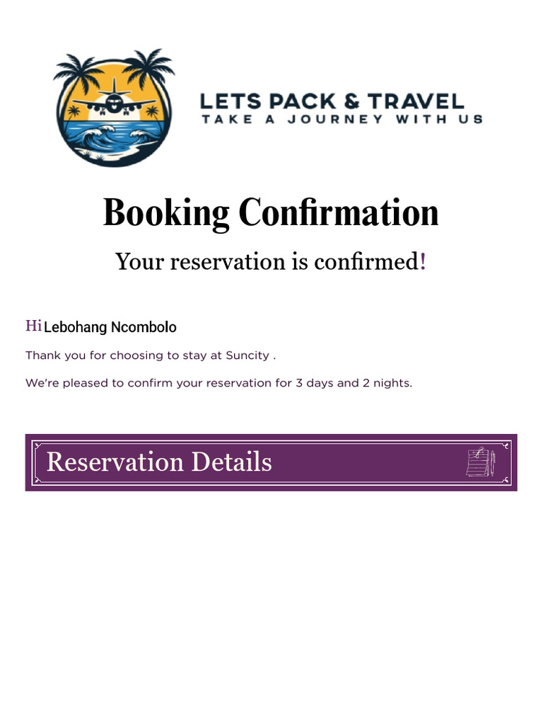 Booking Confirmation #689 | PDF