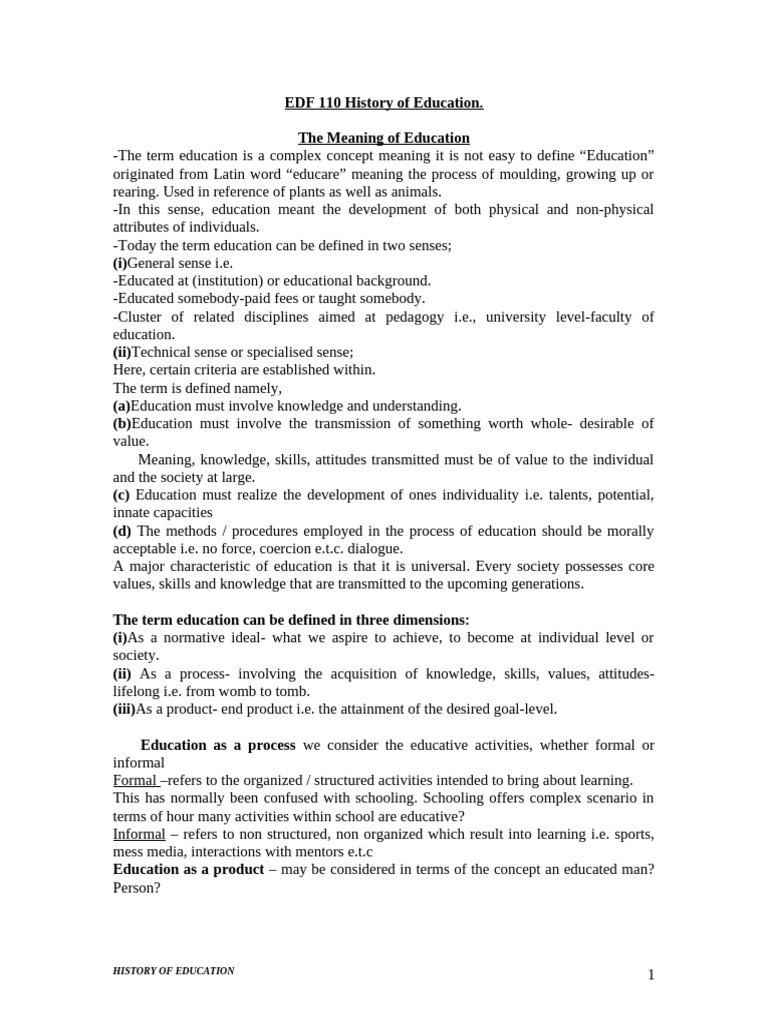 Understanding Education: Definitions & Types | PDF | Ancient Egypt ...