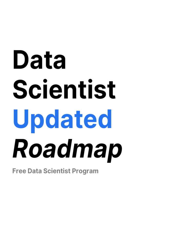 Data Scientist Updated Roadmap | PDF