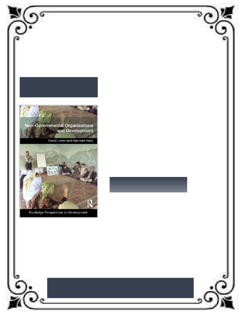 Non Governmental Organizations and Development 1st Edition David Lewis ...