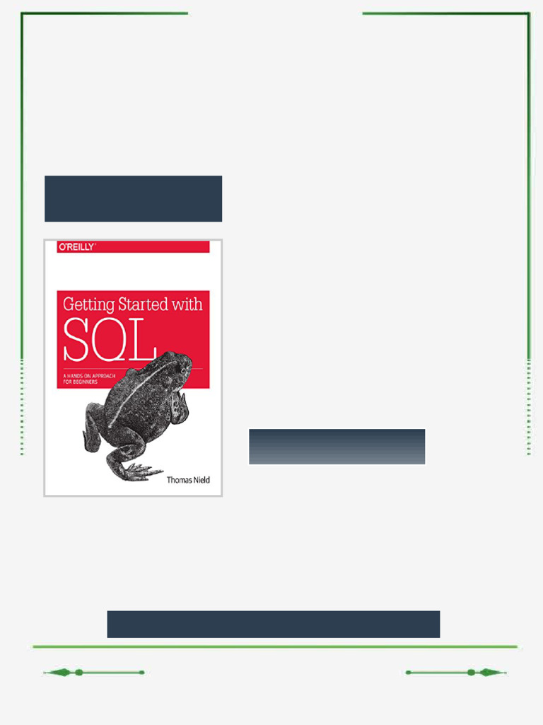 Getting Started with SQL A Hands On Approach for Beginners 1st Edition Thomas Nield eBook no ...
