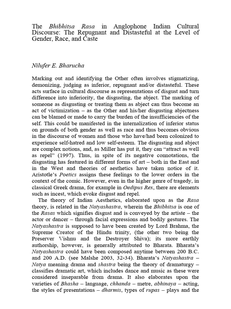 The Repugnant and Distasteful at the Level of Gender, Race and Case ...