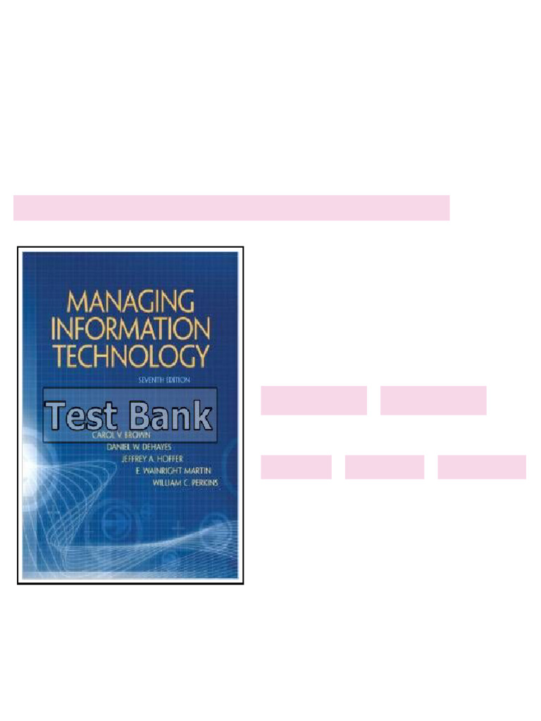 Managing Information Technology 7th Edition Brown Test Bank download ...