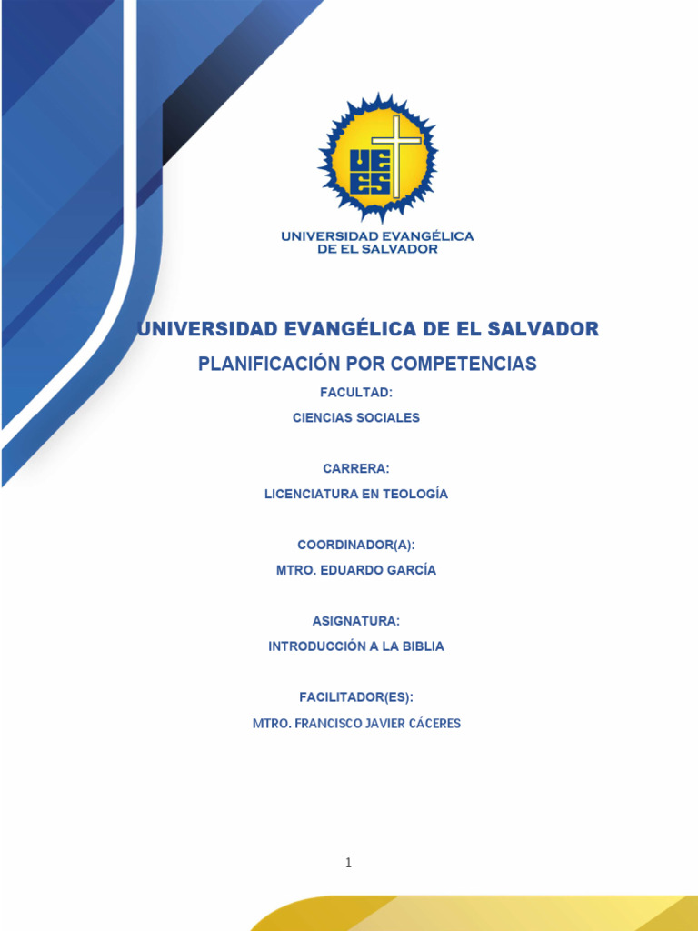 Planificacion Introducción a La Biblia 01 2026 | PDF | Biblia | Aprendizaje