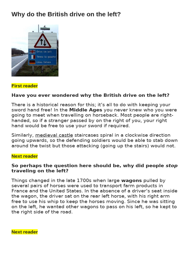 Why the British Drive on the Left | PDF | British Empire