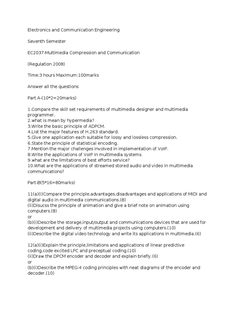 MCC Question Paper | PDF