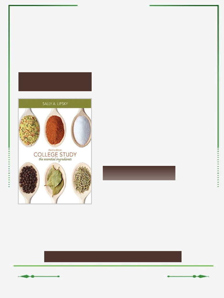 (eBook PDF) College Study The Essential Ingredients 3rd Edition eBook quick access link | PDF ...