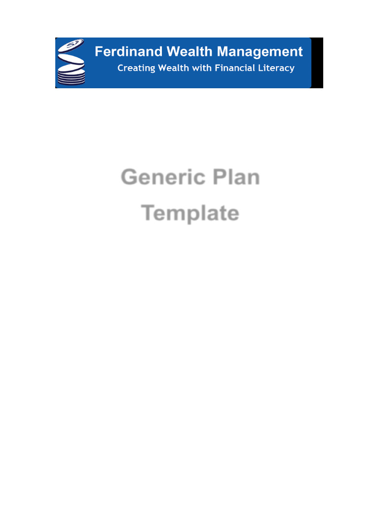Generic Financial Planning Template | PDF | Retirement | Risk