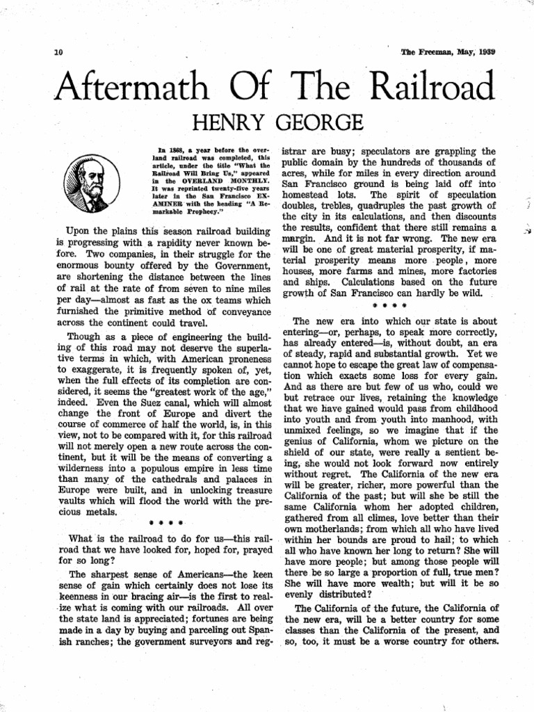 George Henry What the Railroad Will Bring Us 1868 | PDF