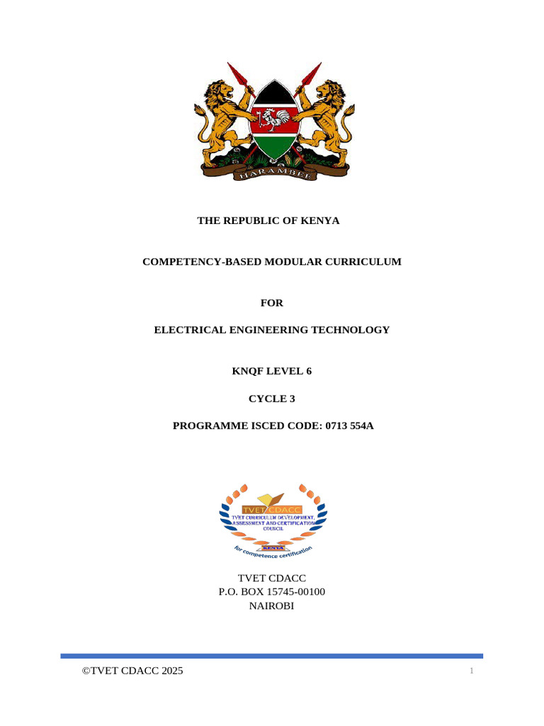 Curriculum Electrical Engineering Technology Level 6 | PDF | Vocational Education | Fuse ...