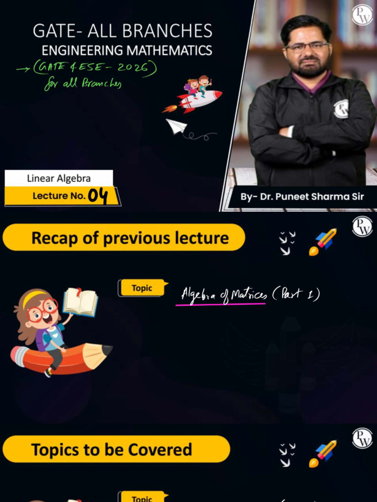 Linear Algebra 04 Class Notes | PDF