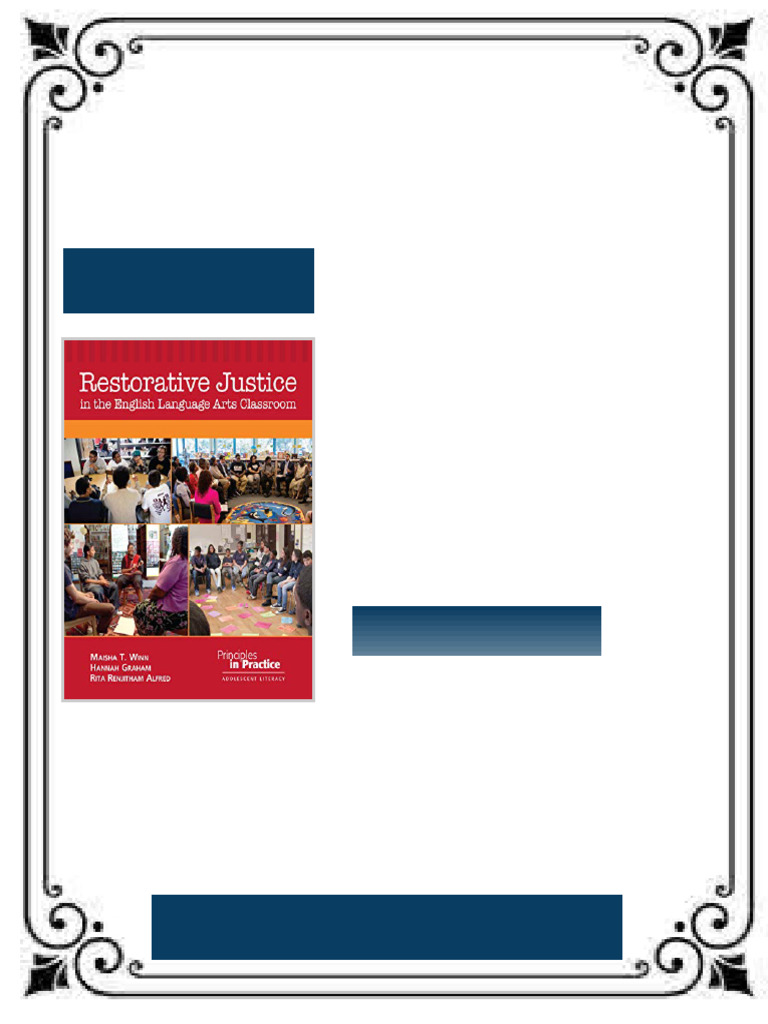 Restorative Justice in the English Language Arts Classroom Principles ...