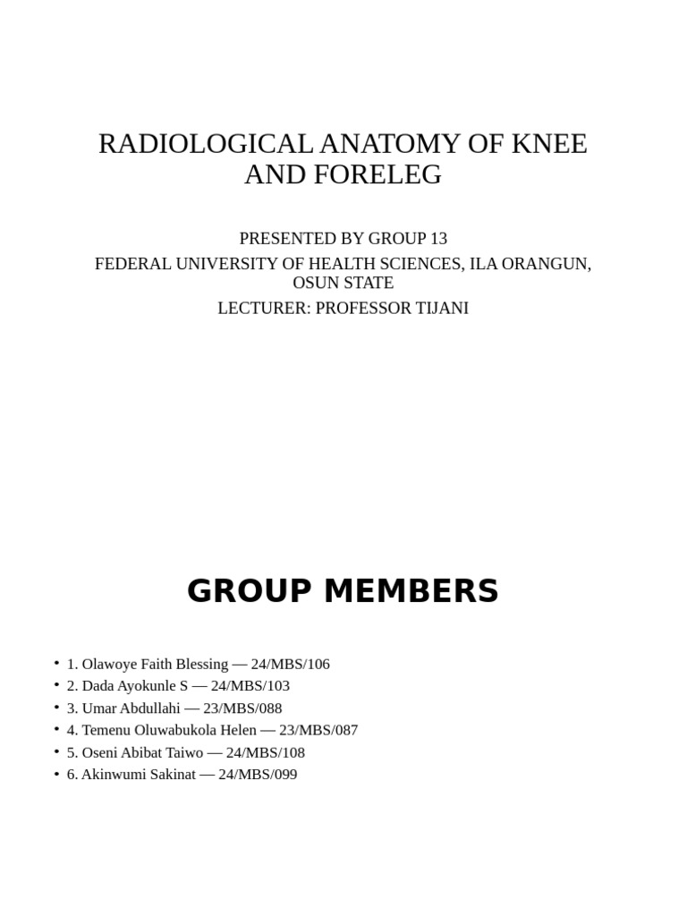 Knee and Foreleg Radiological Anatomy | PDF | Knee | Joints