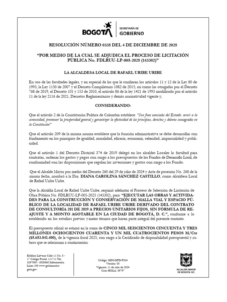 Resolucion Adjudicacion Proceso Licitación Pública No. Fdlruu-lp-005-2025 (143302) 05 Ok ...