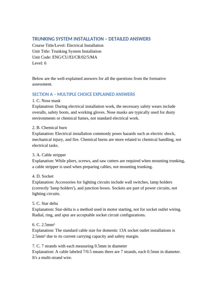 Trunking System Installation Guide | PDF | Electrical Wiring ...
