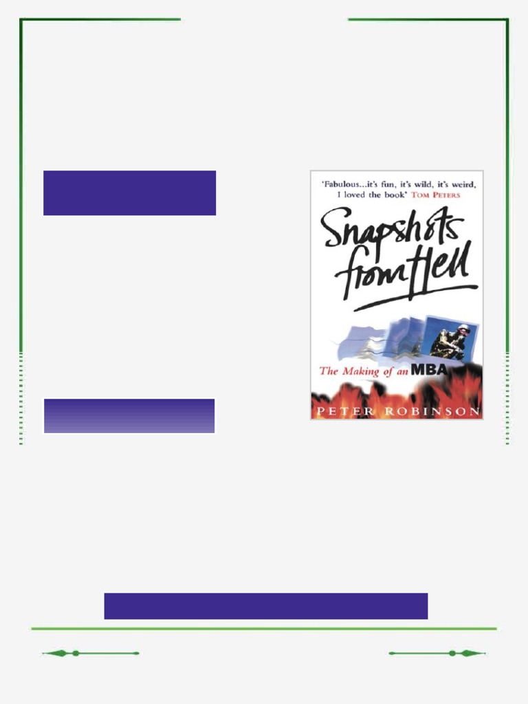 Snapshots from Hell The Making of an MBA 2nd Edition Peter Robinson ...