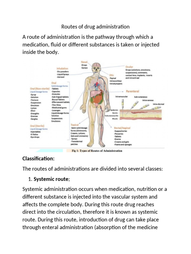 Drug Administration Routes Explained | PDF | Topical Medication ...