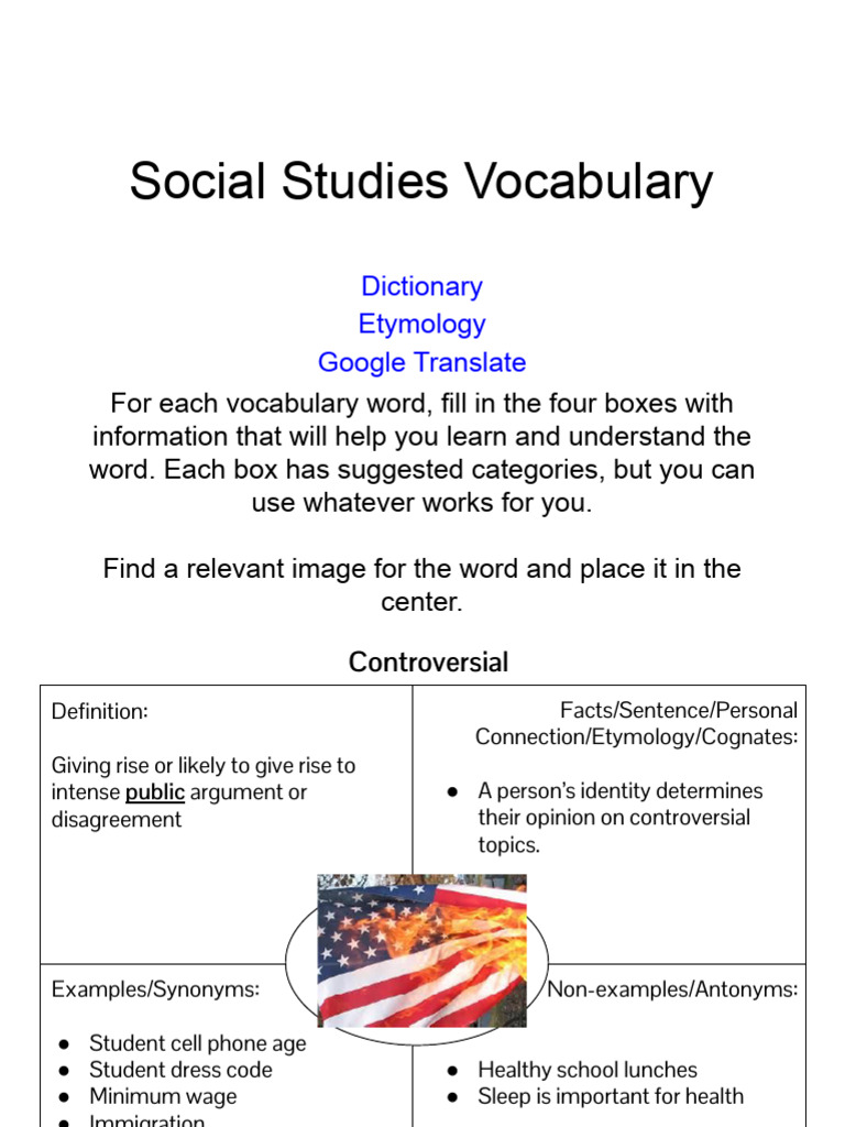 Social Studies Vocabulary Guide | PDF | Conquistador | Slavery