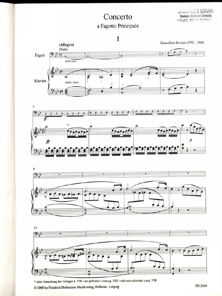 Pdfcoffee.com Rossini Concerto Per Fagotto PDF Free 14 27 | PDF