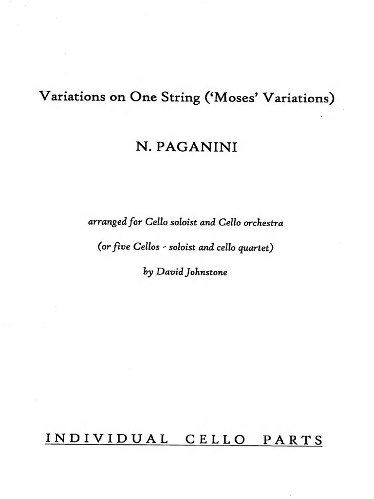 PAGANINI-Rossini Variations-5Cellos-CELLOS 1 4 and 5 | PDF