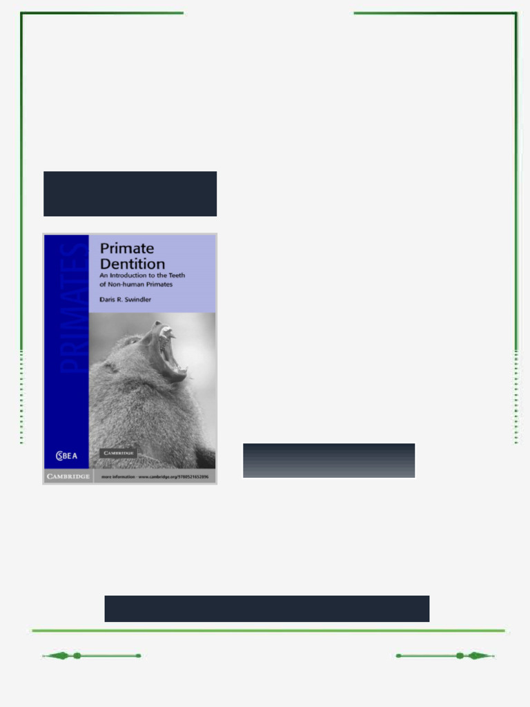 Primate Dentition An Introduction to the Teeth of Non human Primates ...