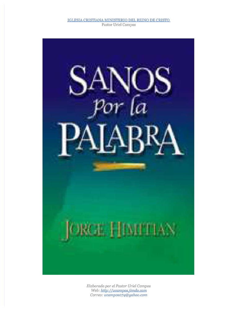 PDF Sanos Por La Palabra Jorge Himitianpdf Compress | PDF | Pecado | Cristo (título)