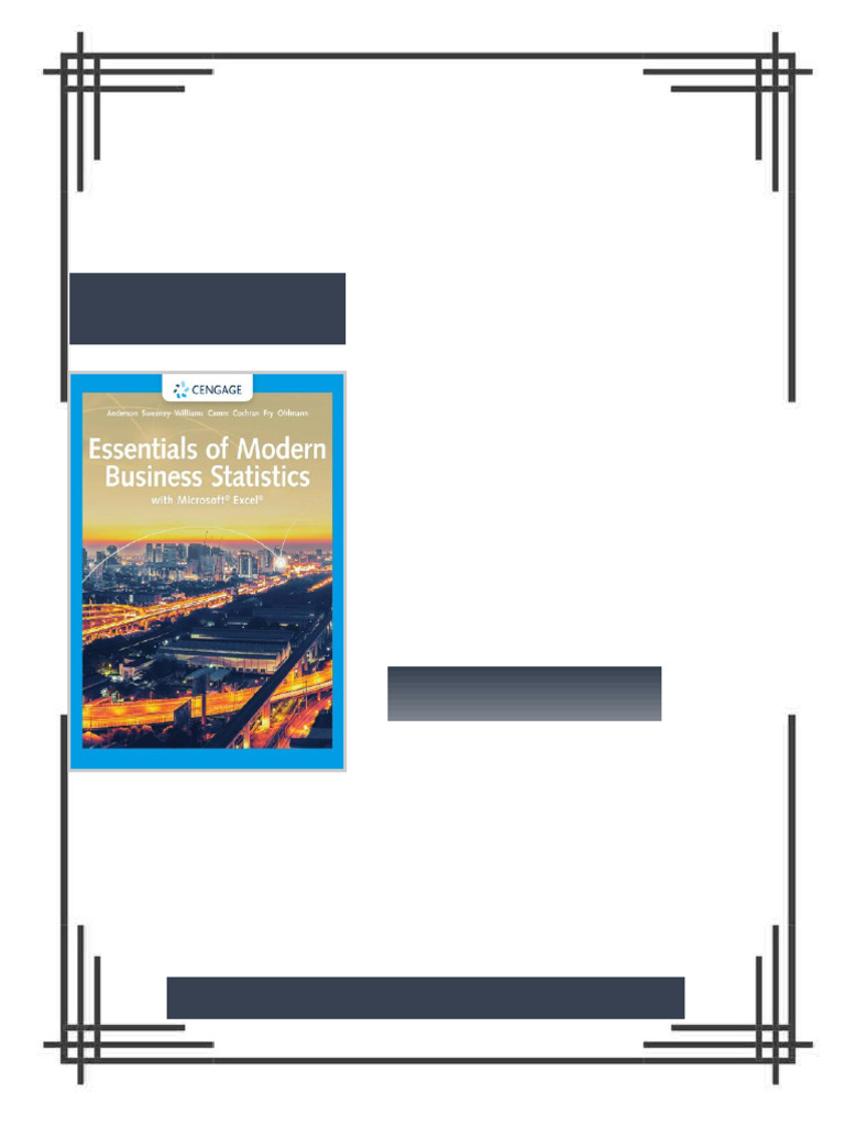 Essentials of Modern Business Statistics with Microsoft Excel 8th Edition David Anderson eBook ...