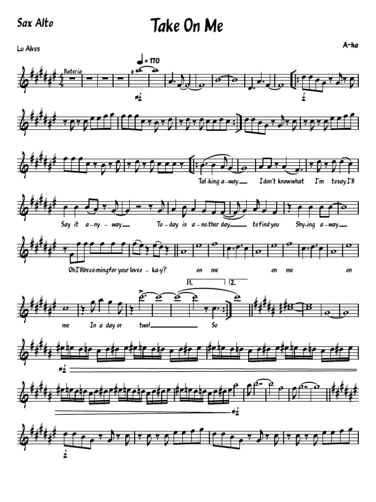 Take On Me - Sax Alto | PDF