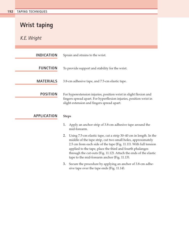 Wrist Taping Techniques Guide | PDF | Hand | Thumb