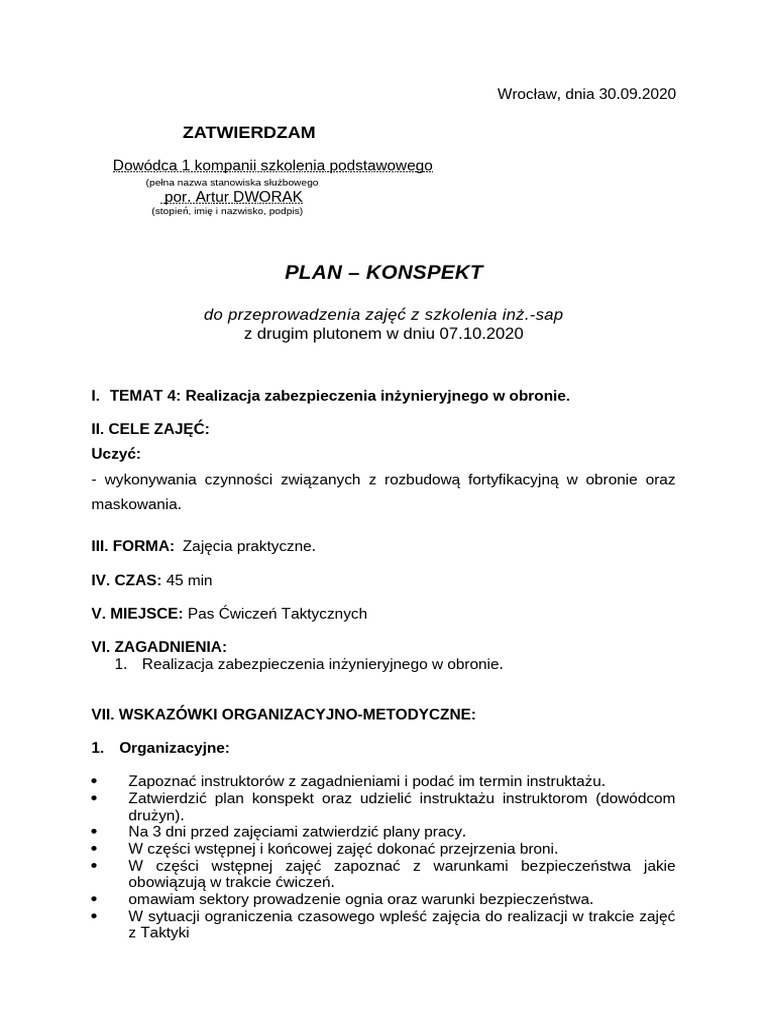 In+ SAP T4. Realizacja Zab. In+ W Obronie | PDF