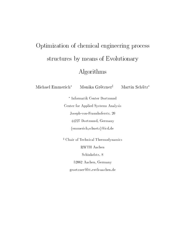 Optimization of Chemical Engineering | PDF