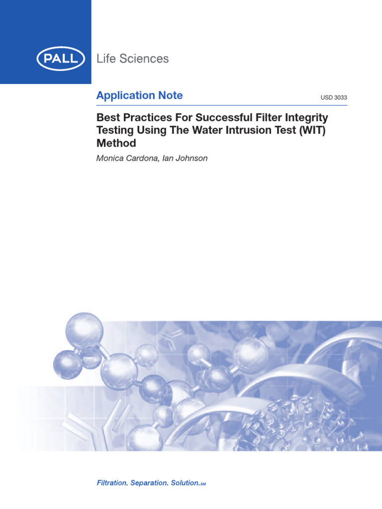 Pall_Best_Practices_Integ_Testing | PDF | Water | Filtration