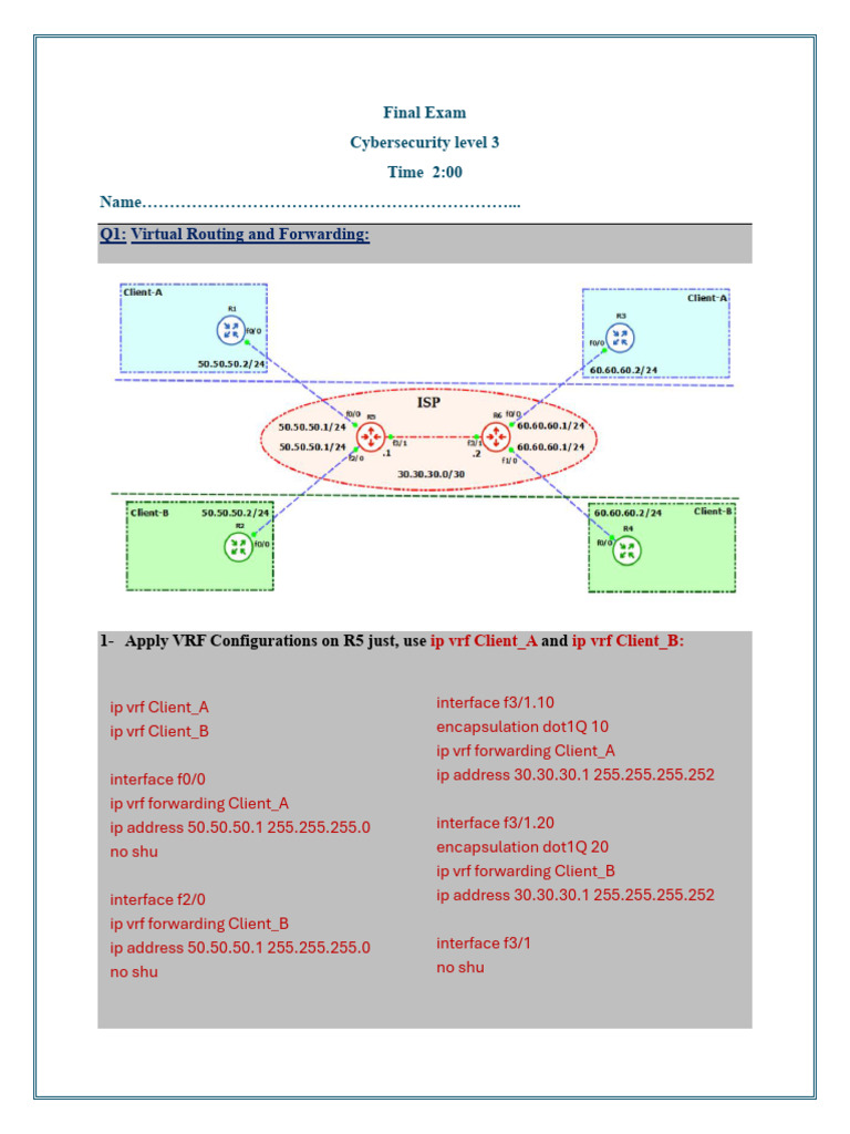 Final-Exam With Answer | PDF | Networking | Multiprotocol Label Switching