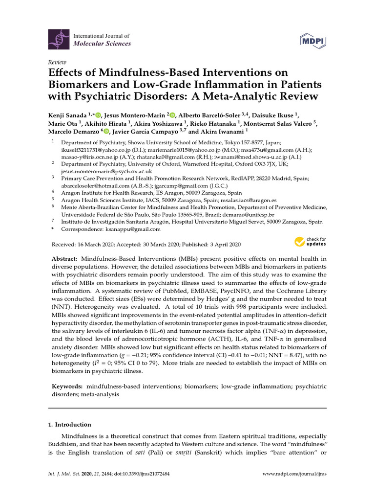 7. Effects of Mindfulness-Based Interventions On | PDF | C Reactive ...