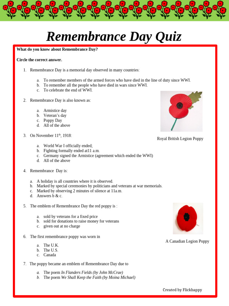Remembrance Day | PDF