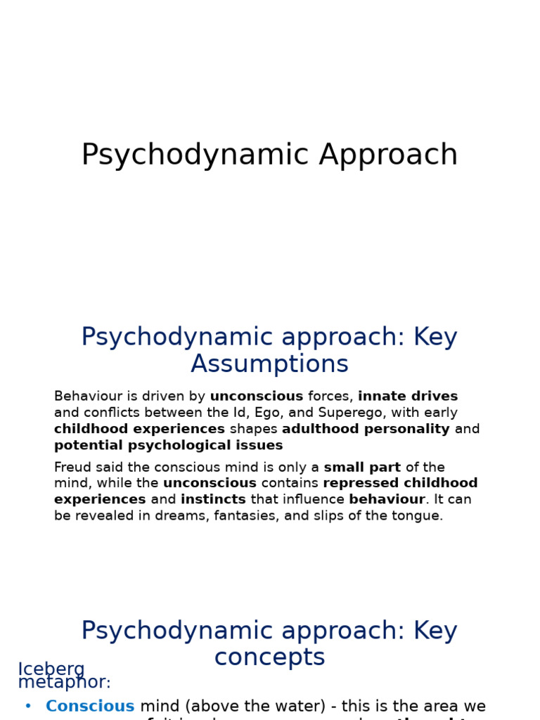 Understanding the Psychodynamic Approach | PDF | Psychodynamics ...